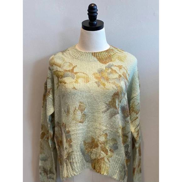 Elan | Sweaters | New Elan Leaf Floral Sweater In Sage Green | Poshmark